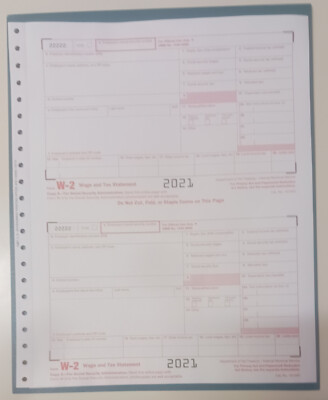 Form W-2 Wages and Tax Statement 2021 (x2) | eBay