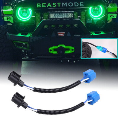 Pair H4 to H13 Harness Adapters Conversion Wires for Jeep 7" LED ...