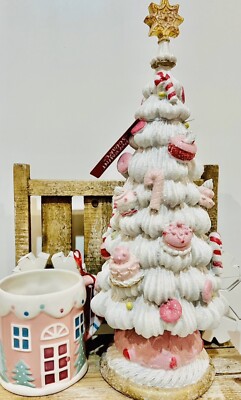 NEW Peppermint Square Pink & White Cupcakes Frosting Christmas Tree ...