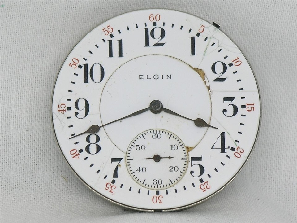 VINTAGE 16S ELGIN GR 374 FATHER TIME RAILROAD 21 JEWEL WATCH MOVEMENT ...