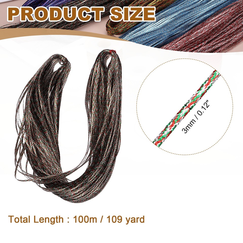 100m Hair Strings for Braids Hair Braiding String Green/Red/Silver ...