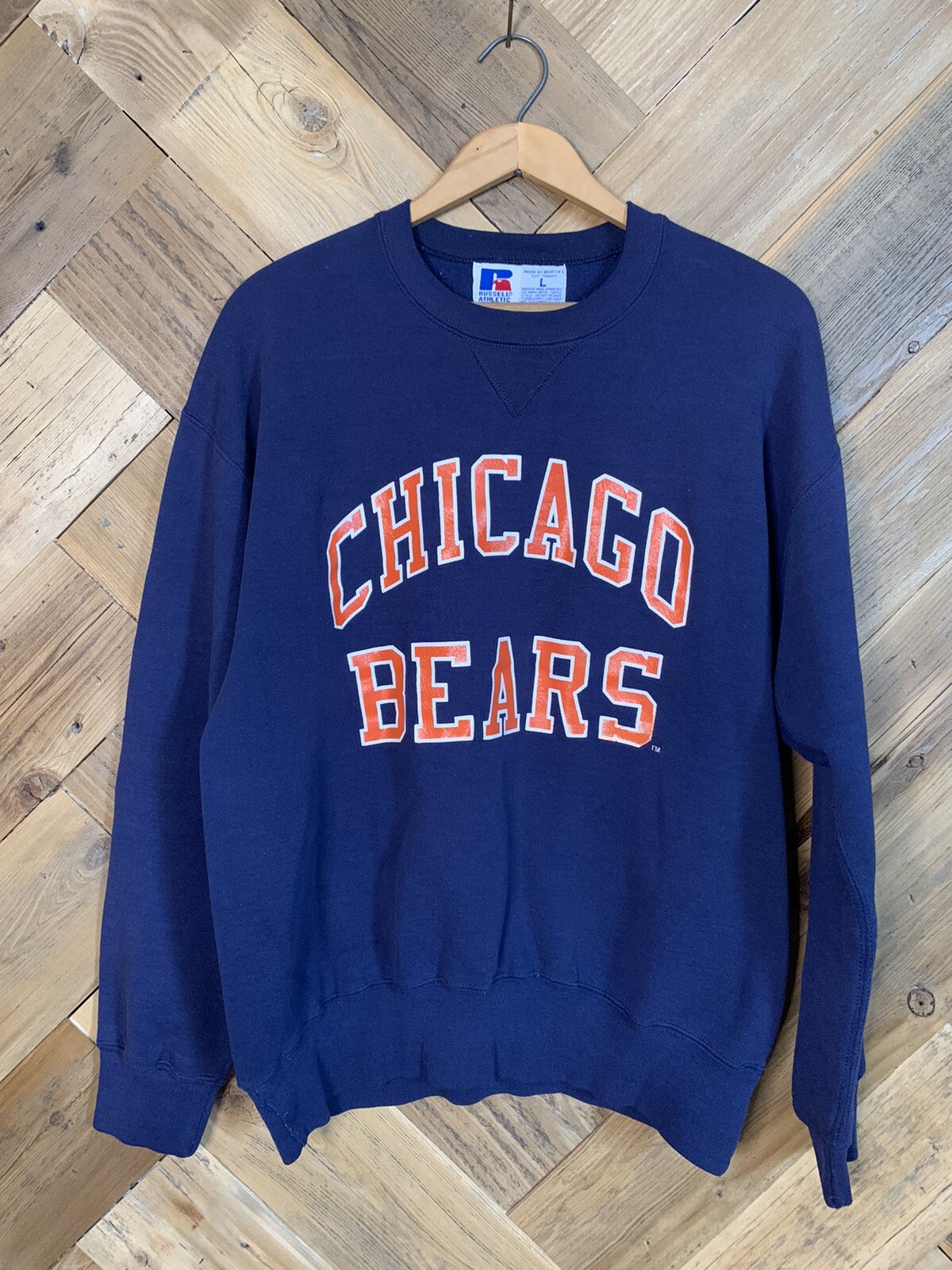 Vintage Chicago Bears Russel Athletic Crew Neck Sweatshirt Blue Size ...