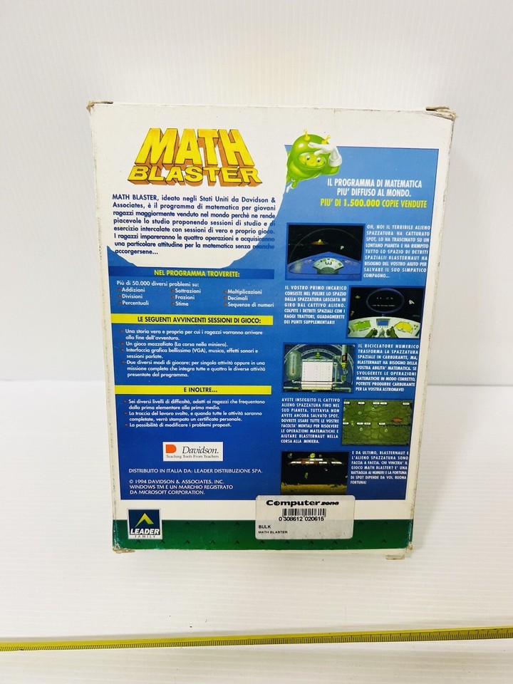 Math Blaster CD Rom PC Software Big Box Sealed New Leader | eBay