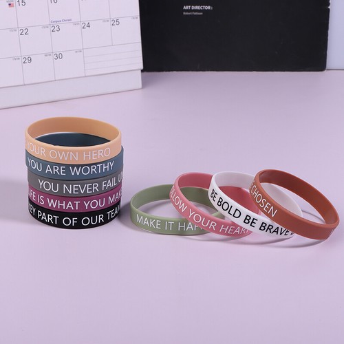 Motivational Quote Rubber Wristbands Colored Inspirational Silicone ...