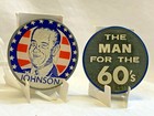 1960's Kennedy Johnson Political Button Campaign Pins Hologram Vari-Vue ...