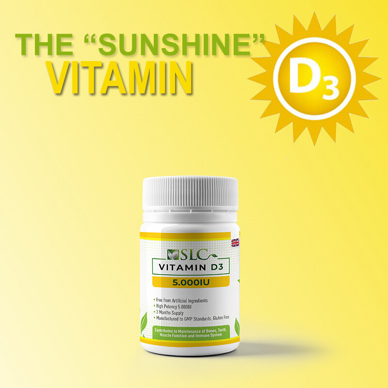 Vitamin D D3 5000 IU Capsules SLC Maximum Strength 90 Soft Gel Capsules ...