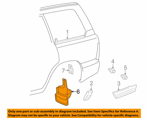76626-60150 Toyota Mudguard sub-assy, quarter panel, rear lh 7662660150 ...