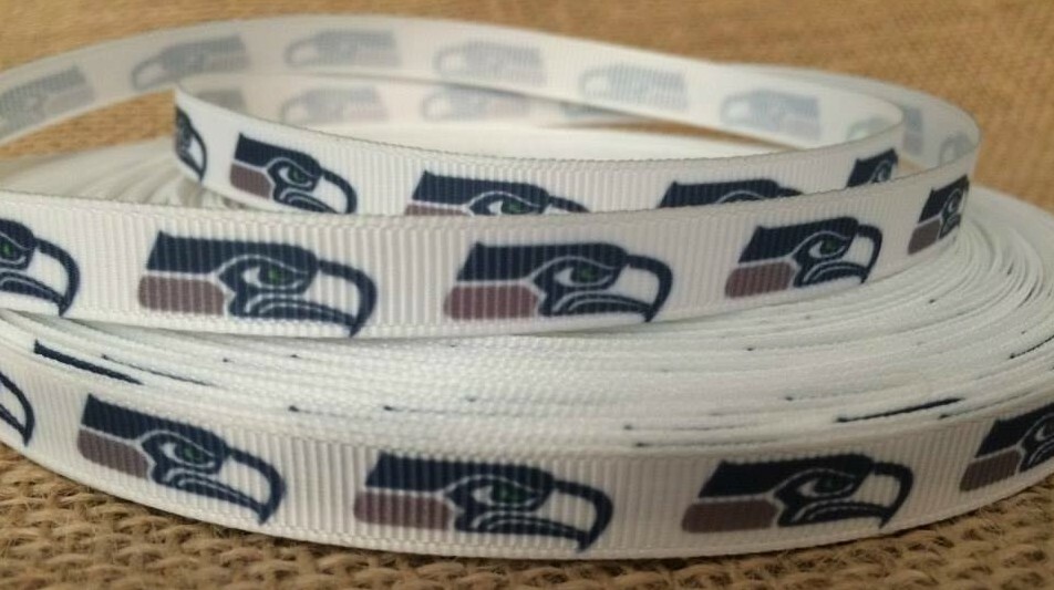 1 Yard 3/8" SEATTLE SEAHAWKS Inspired Grosgrain Ribbon | eBay