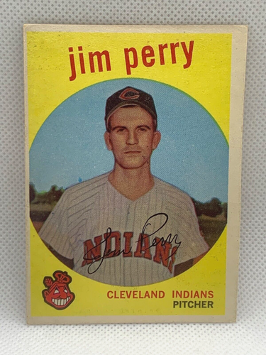 Jim Perry 1959 Topps Set Break #542 Rookie RC Indians EX clean surface ...
