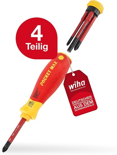 WIHA 5 Pce Pocket Max Magazine VDE Screwdriver Phillips,Slot,Terminal ...
