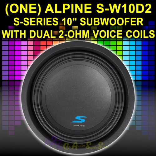 ALPINE S-W10D2 10" 1800 WATT S-SERIES CAR AUDIO SUBWOOFER DVC DUAL 2 ...