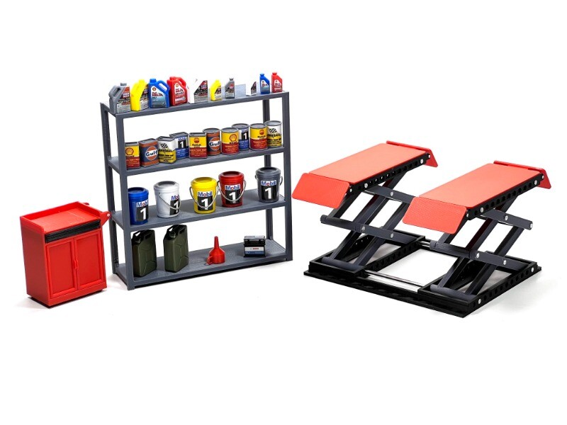 Diorama 1/18 Car Garage Props Model Workshop Repair Tool Scene Model ...