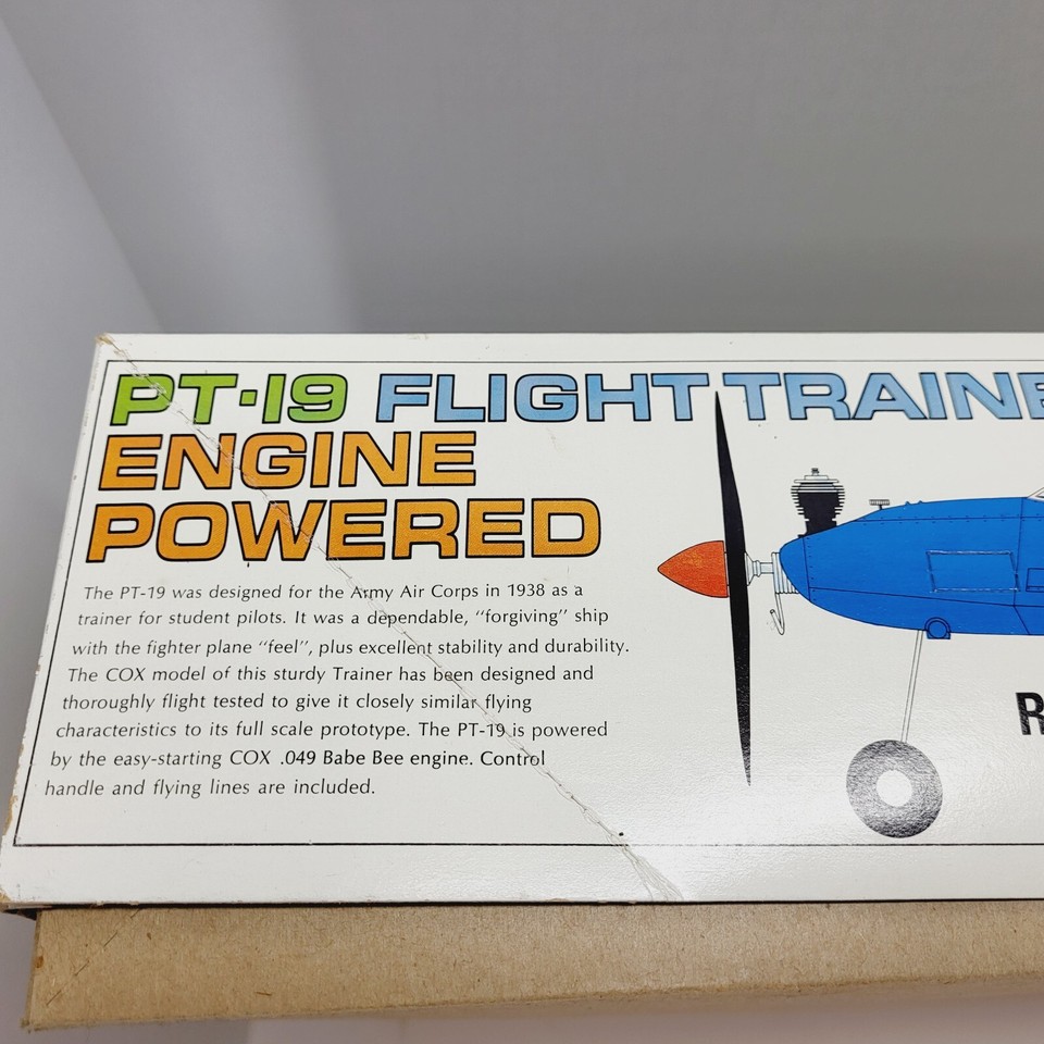 Vintage Cox Pt-19 Flight Trainer Control Line Model Airplane, 2 Motors ...