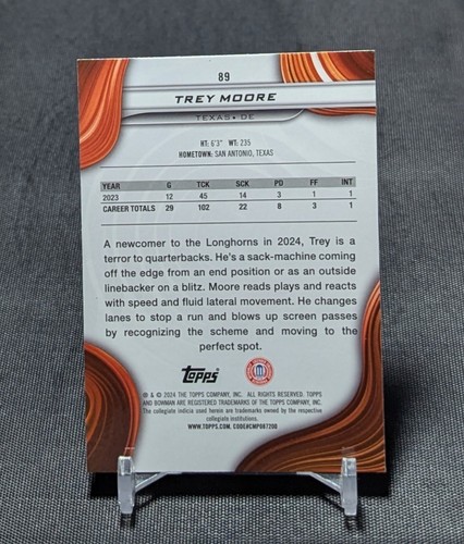 Trey Moore Rookie 2024 Bowman's Best University Card #89 Texas ...