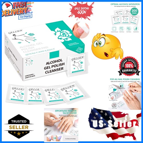 Nail Cleanser Pads, 200 Pack Alcohol Prep Pads Nail Cleanser Wipes ...