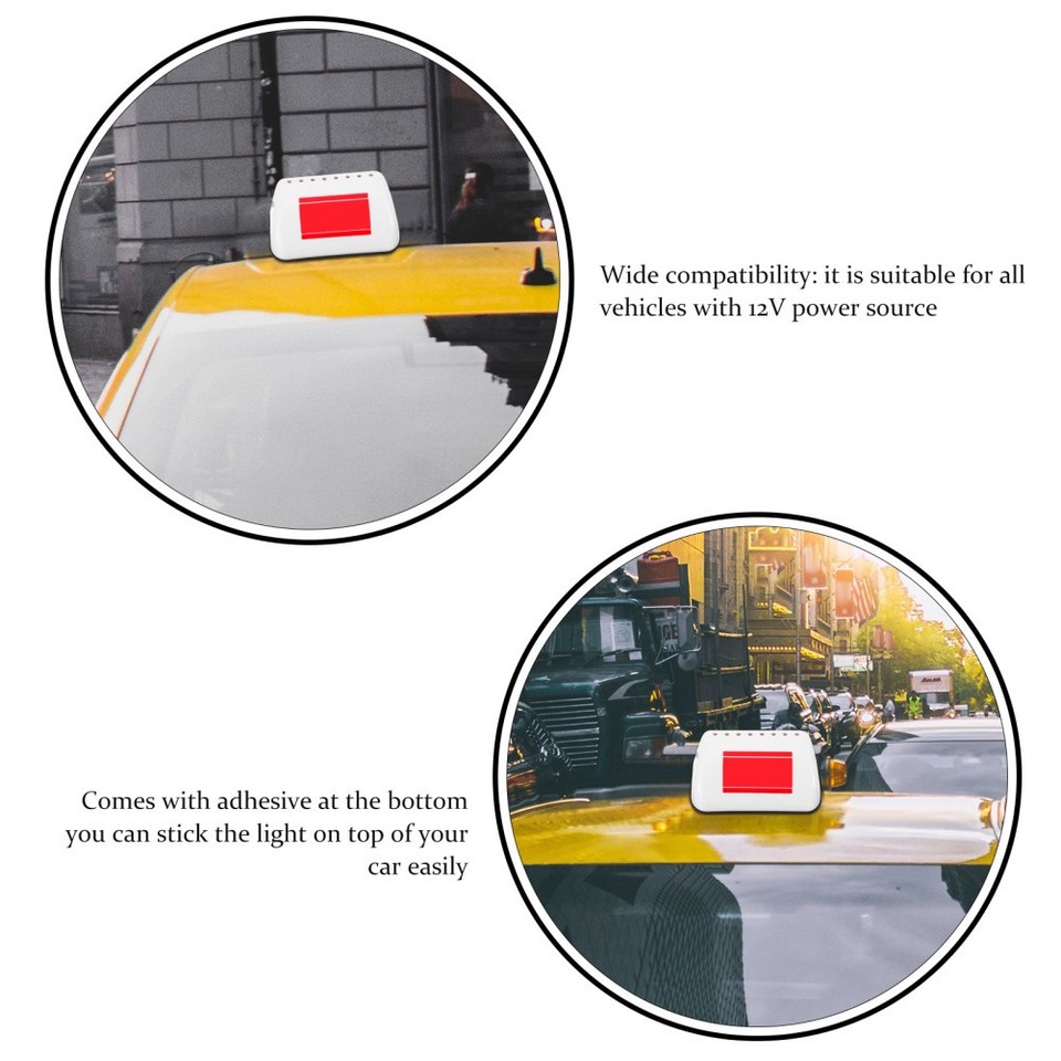 Taxi Roof Illuminated Sign Taxi Top Sign Indicator Light Retro Car LED ...