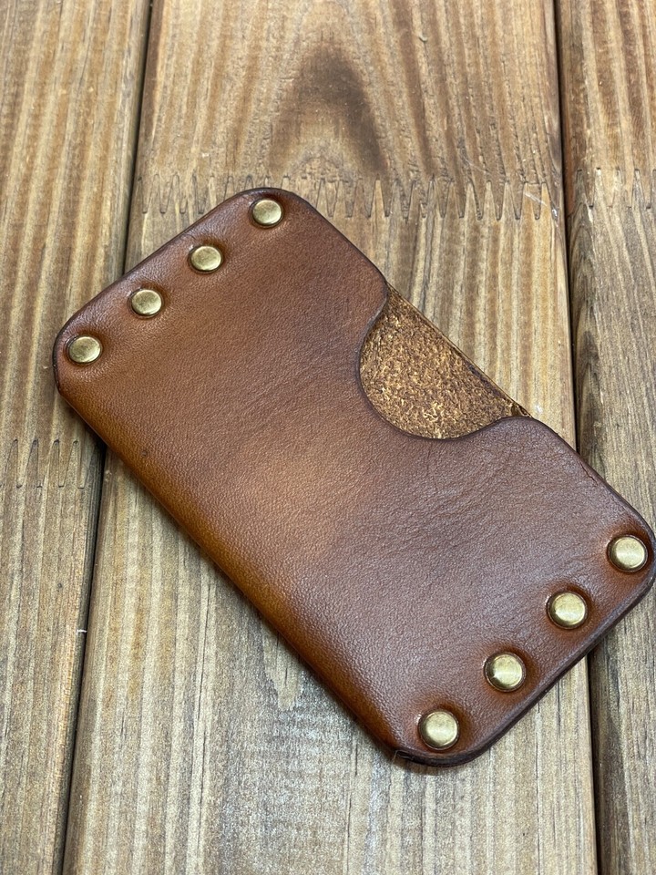 Custom Leather Id Holder, Leather Card Case, Mini Card Wallet ...