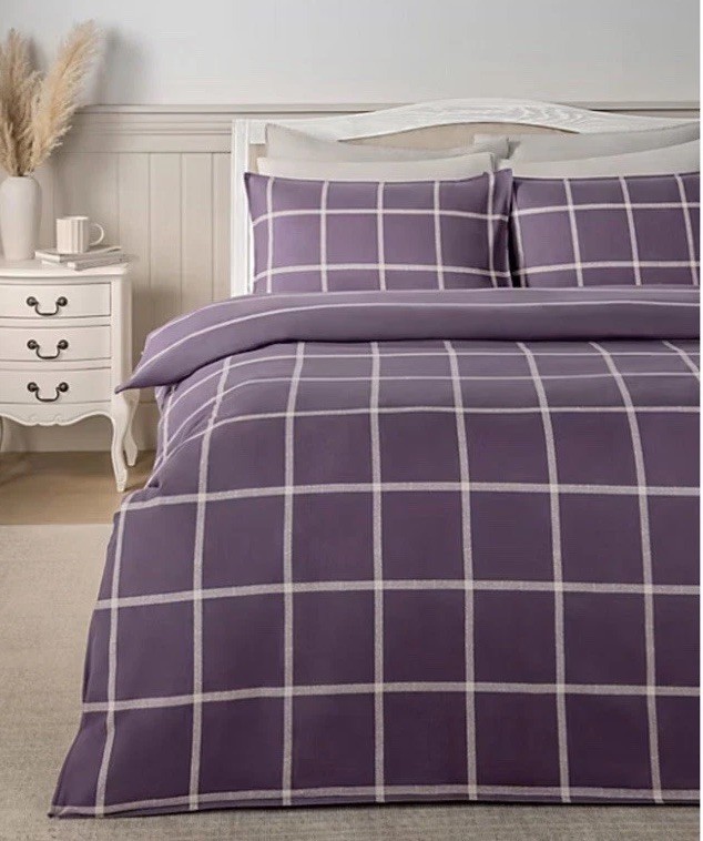 New Stacey Solomon Duvet Bedding Set- KING Size- Purple Brushed Cotton ...