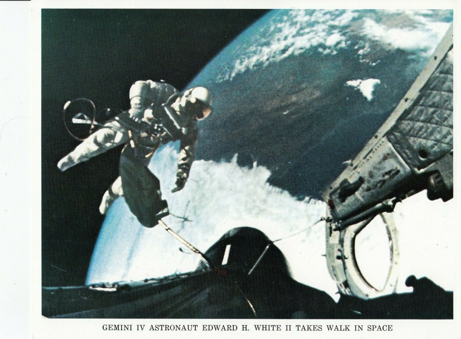GEMINI IV astronaut Edward H. White spacewalk printed 8" x 10" color ...