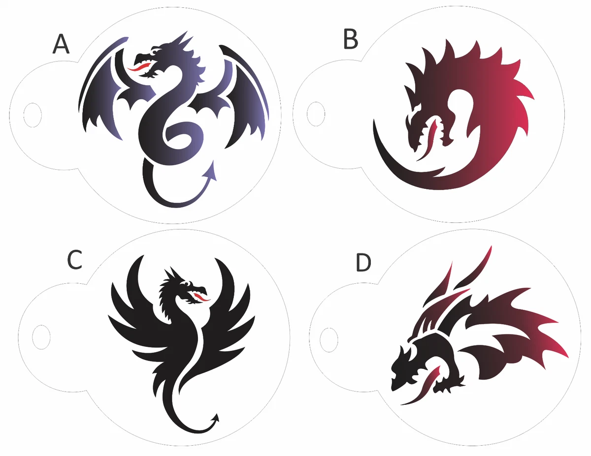 Dragon Face Stencil