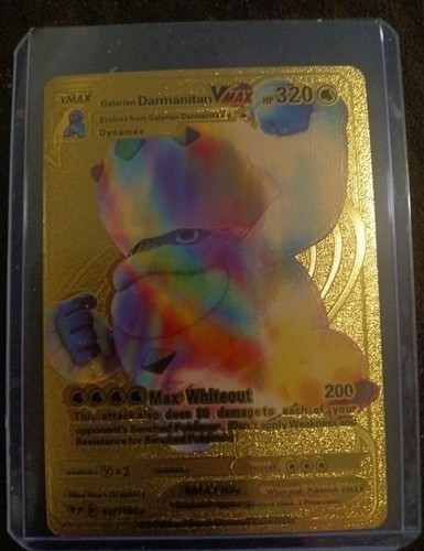 Mint Pokemon Gold Foil Card Galarian Darmanitan VMAX with Plastic ...