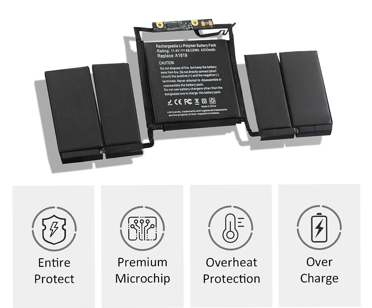 A1819 A1706 Battery For Macbook Pro 13" A1706 Later 2016 mid 2017 EMC ...