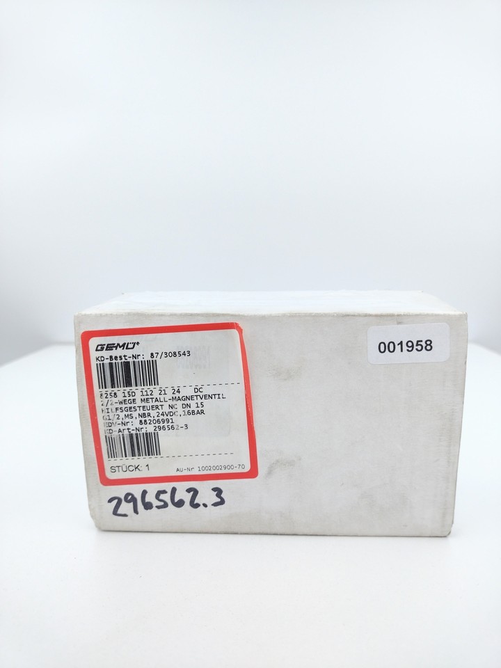 GEMU 8258 15D 112 21 24 DC Servo Assisted Solenoid Valve | eBay