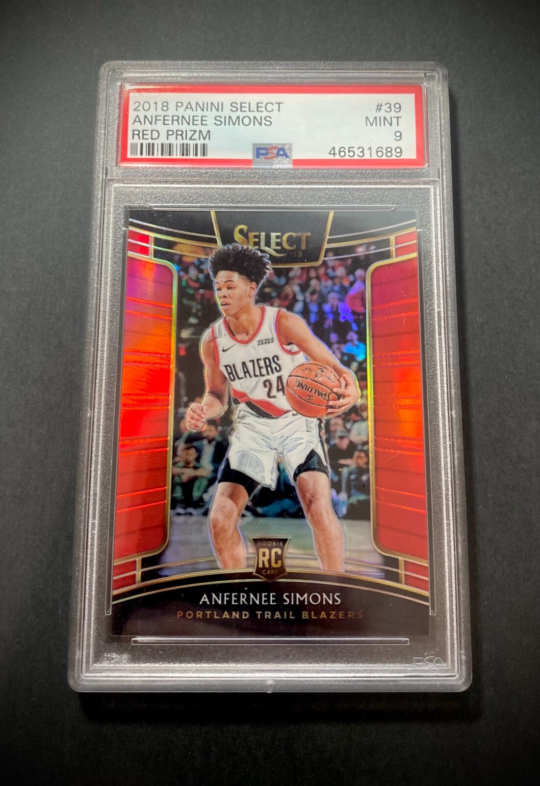 2018 Panini Select Red Prizm Anfernee Simons Rookie RC /199 PSA 9 ...