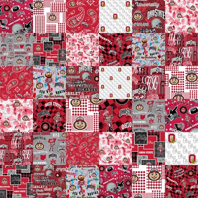 Official Licensed Ohio State Buckeyes Cheater Quilt Cotton Fabric | eBay