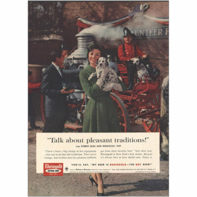 1959 Rheingold Beer: Robbin Bain, Pleasant Traditions Vintage Print Ad ...