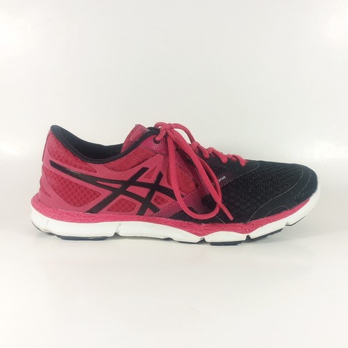 Asics 33-DFA Womens Size 9.5 Pink And Black Mesh Running Shoes Sneakers ...