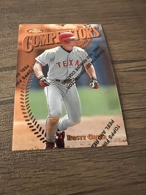1997 Topps Finest Competitors Baseball Card #193 Rusty Greer, Rangers ...