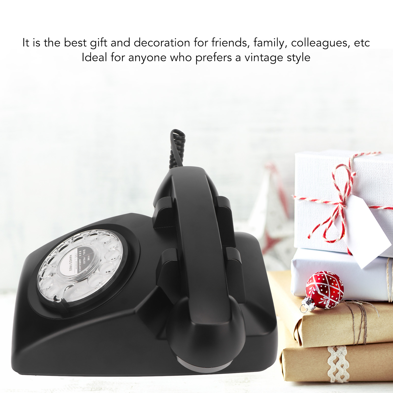 Retro Corded Telephone Rotating Dialing Support Redial Mechanical ...