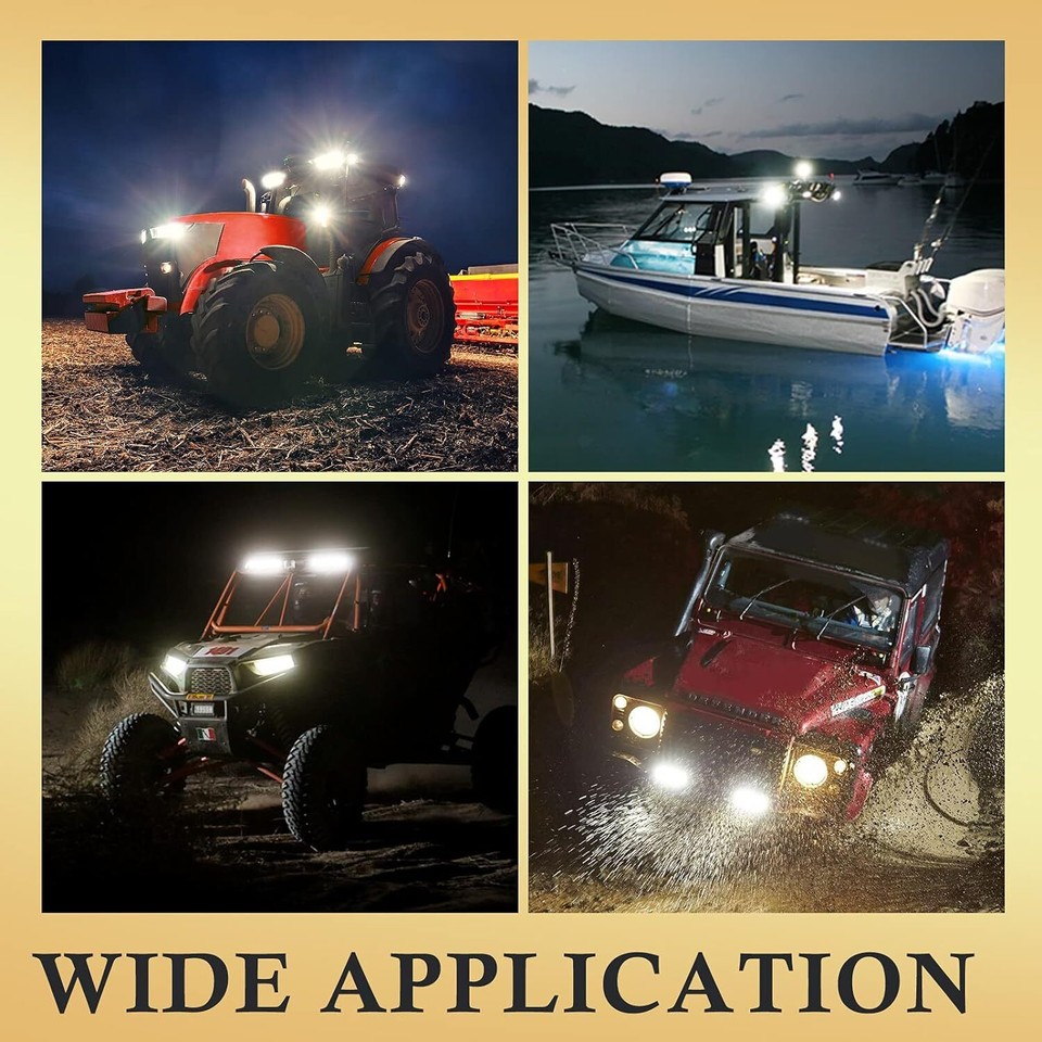 4x 7Inch 20000W LED Work Light Bar Flood Spot Pods Offroad Fog Driving ...