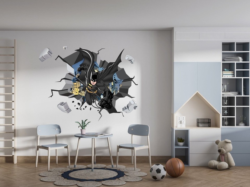 Batman Superhero WALL EXPLOSION Decal Wall Sticker Home Decor Art Kids ...