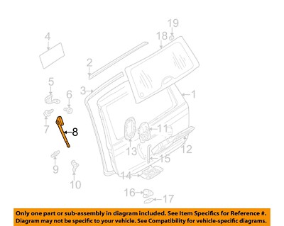MERCEDES OEM 98-07 ML320 Lift Gate Gate Hardware-Lift Cylinder Right ...