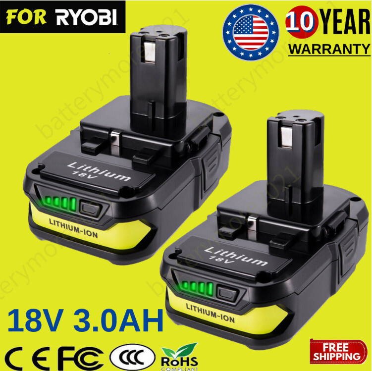 For RYOBI P108 Battery 18V High Capacity 18Volt Lithium-Ion 12.0Ah 6 ...