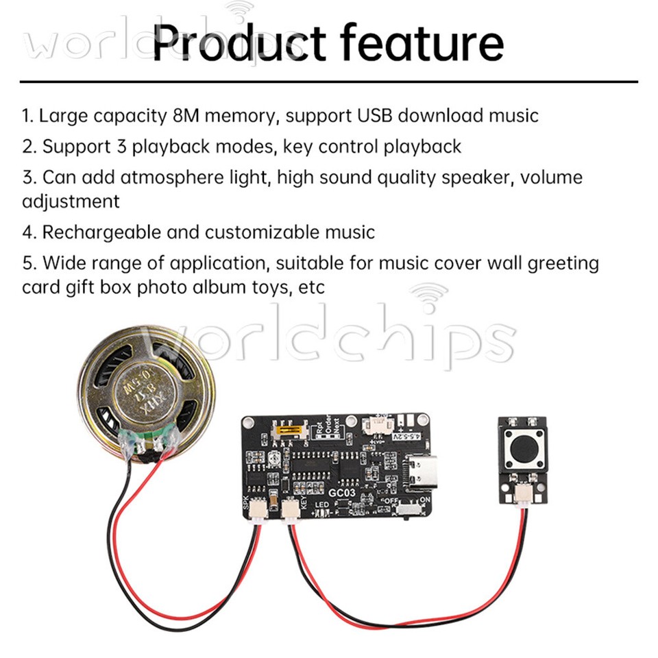 8M Greeting Card Recordable Voice Chip Music Box Sound Module DIY ...