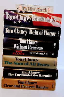 Tom Clancy Lot of 8 Novels (7 Hardback, 1 Paperback) 1988-1998 1st ...