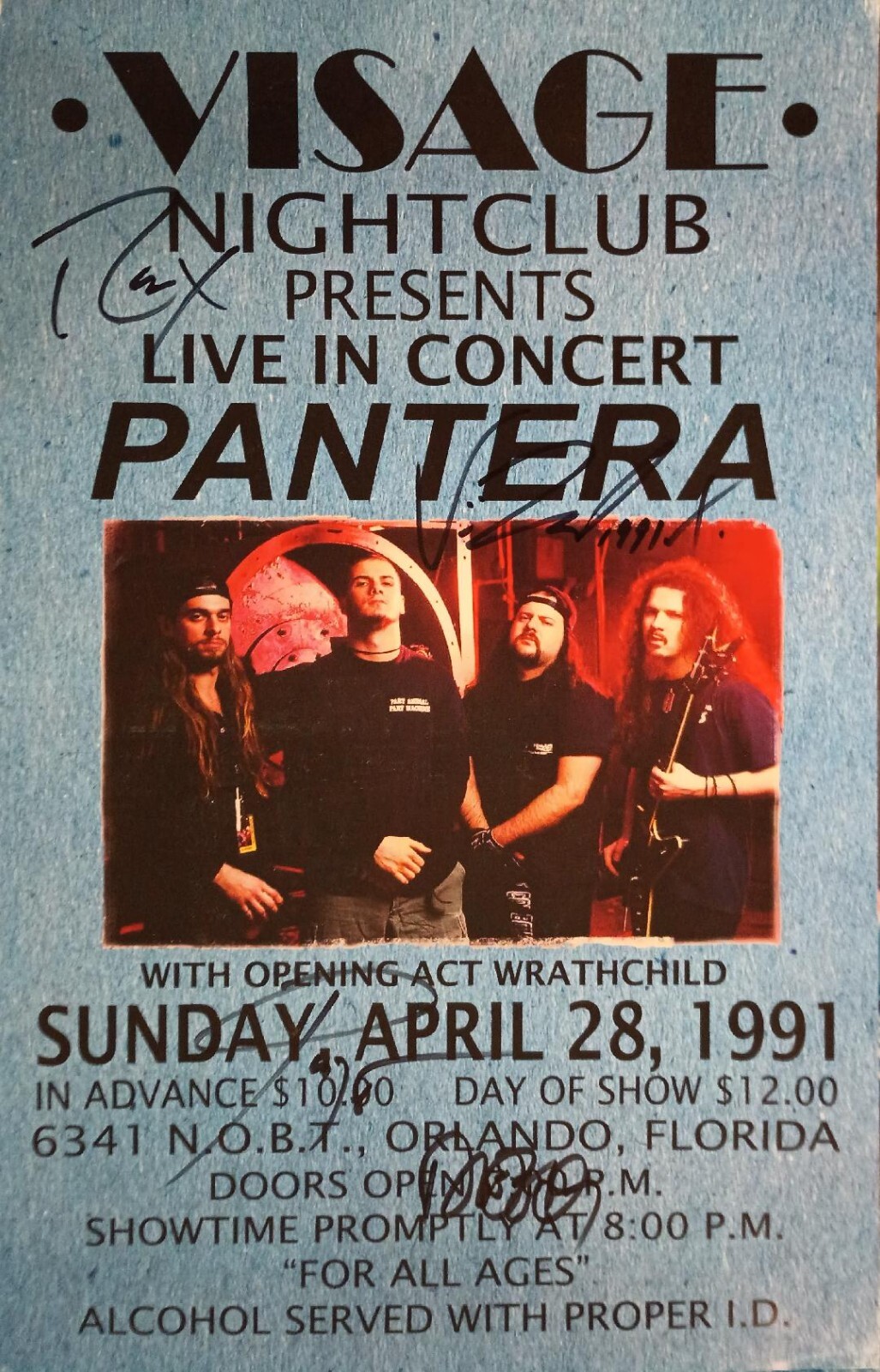 1991 Pantera Concert Poster Wall Art Print facsimile autographed size ...
