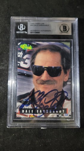 Dale Earnhardt SR Autograph Signature Nascar Beckett- 1995 Finish Line ...