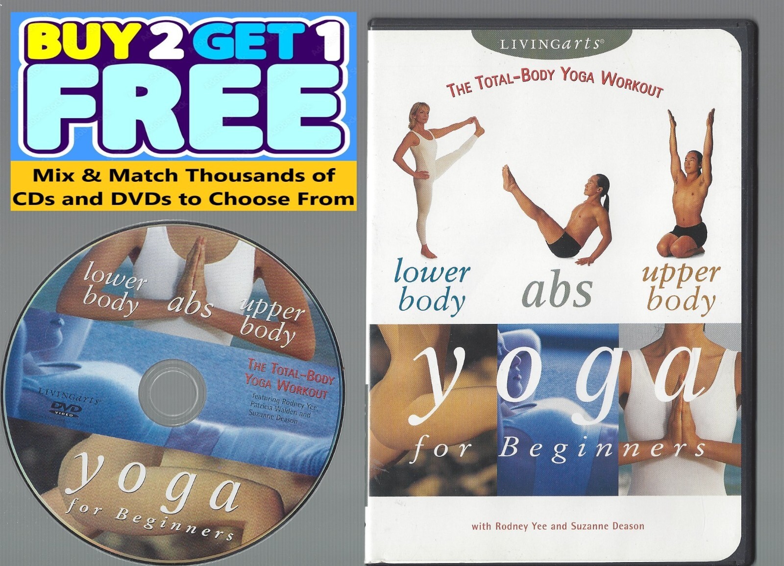Yoga for Beginners - Lower Body/Abs/Upper Body (DVD, 1999) Disc & Cover ...