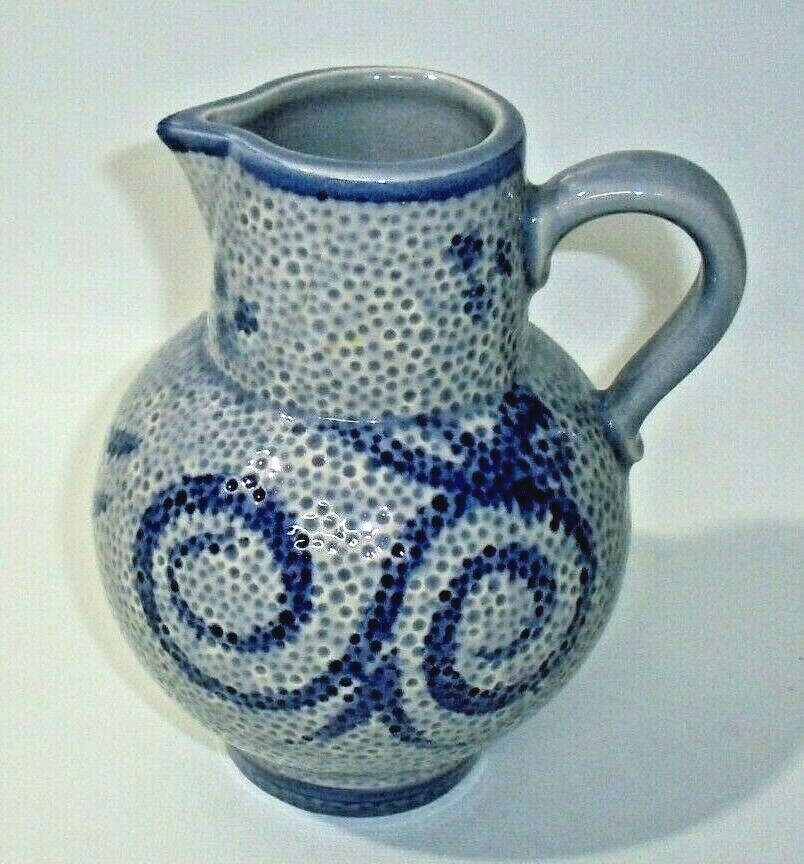 Vintage Scheurich West Germany Cobalt Blue Pitcher /Jug Textured Gray ...