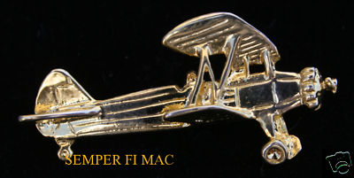 PT-17 STEARMAN GOLD XL LAPEL HAT PIN UP MADE IN US ARMY AIR CORPS AIR ...