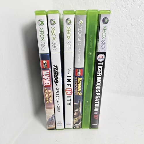 Xbox 360 Lot Bundle 6 Games Lego Batman 2 Marvel Tiger Woods Golf Turbo ...