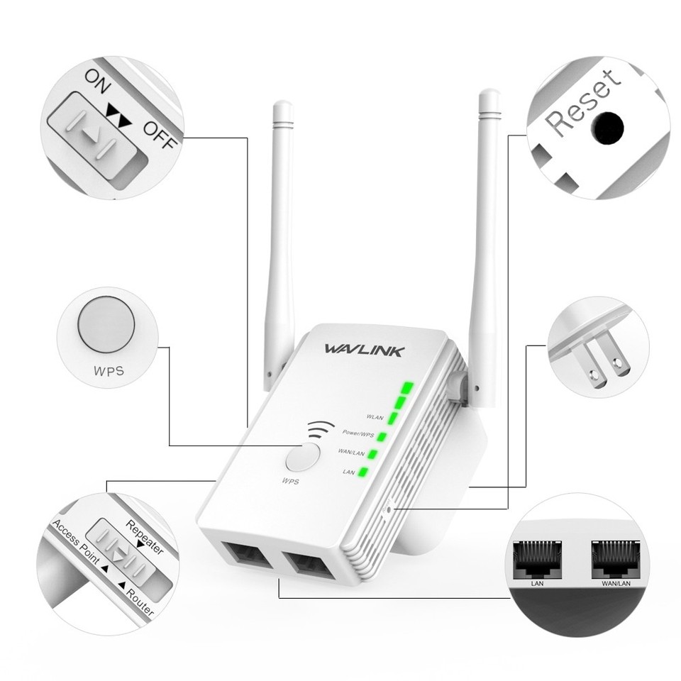 N300/AC1200 WiFi Extender Repeater Wireless Amplifier Router Signal ...