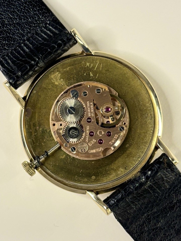 OMEGA 14K Solid Gold *RARE* Vintage 1970’s Black Dial Manual 14ct Watch ...