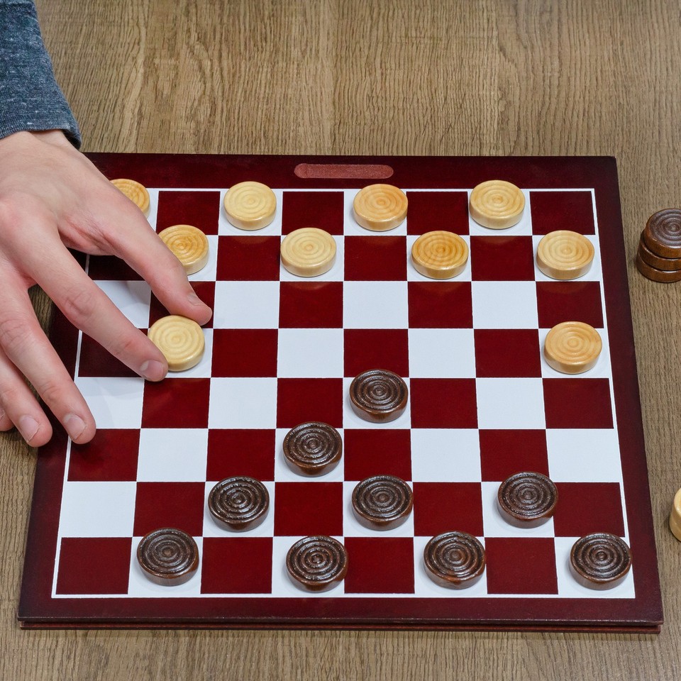 Complete Wooden Checker Pieces 24 Pieces, w/ Drawstring Cloth Storage ...