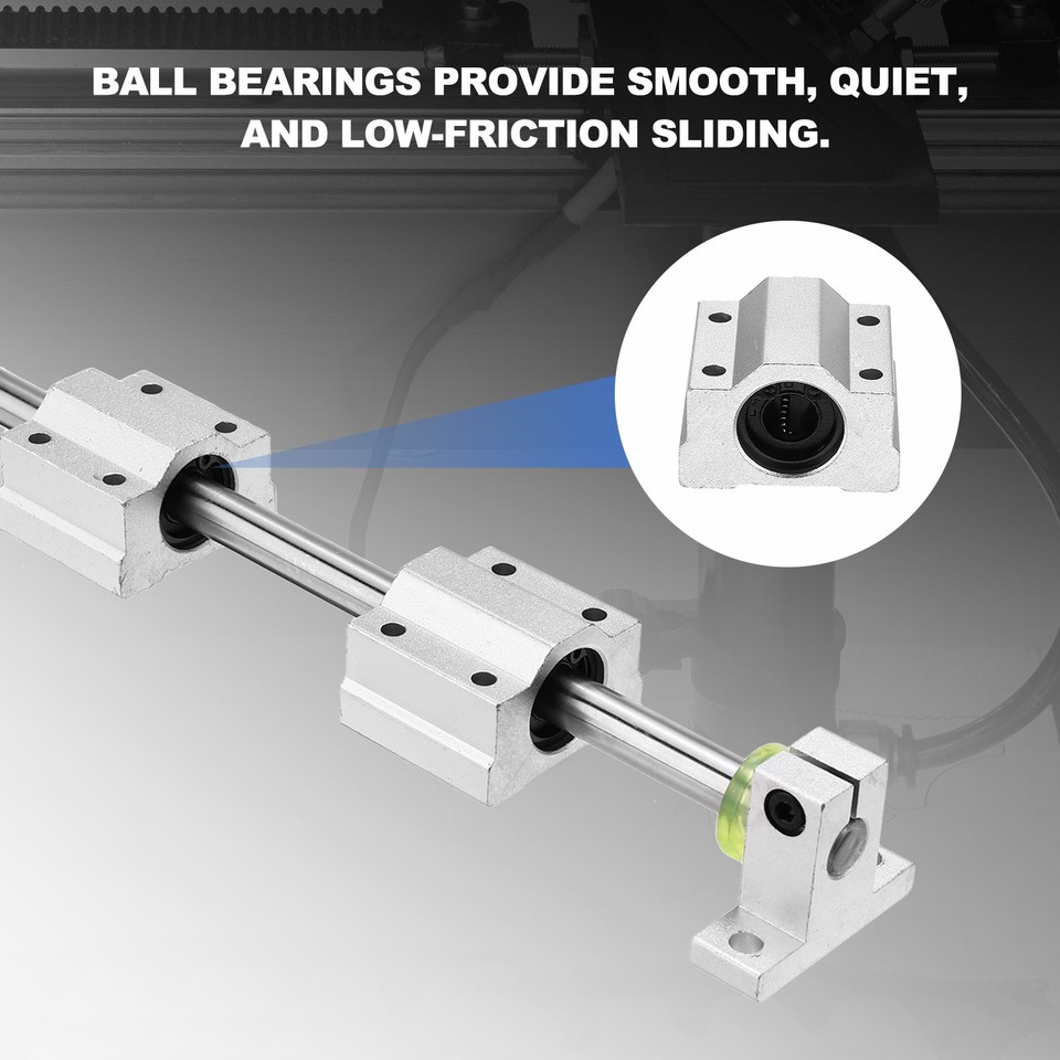 10mm x 450mm Linear Motion Rod Shaft Set, Linear Guide Rails for 3D ...