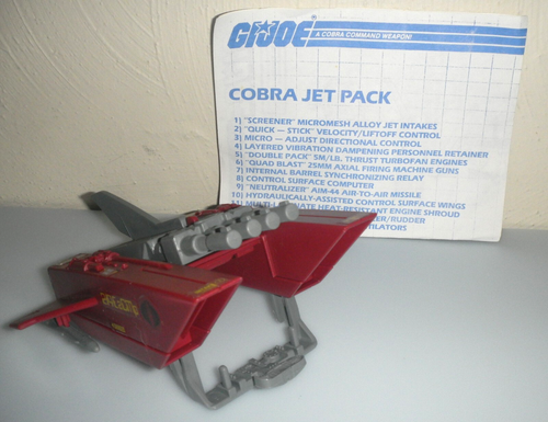 1987 Vintage G.I. GI Joe 3.75 ARAH Lot Cobra Jet Pack Glider Blueprints ...